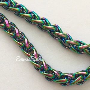 Jewelry | New Vibrant Stainless Steel Oil Slick Holographic Chain ...